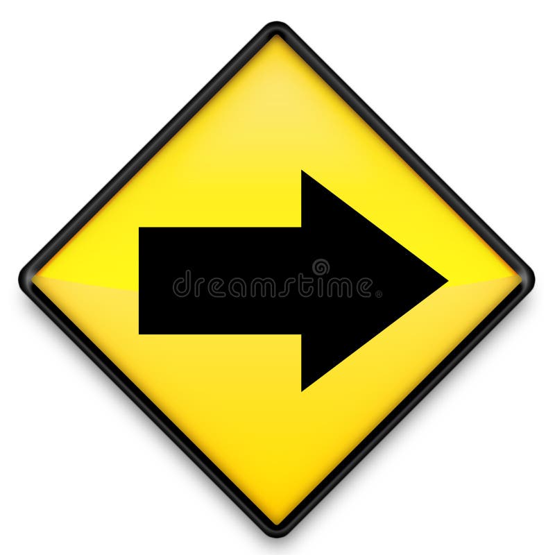 Right Arrow On Yellow Sign Stock Photos - Image: 26902973