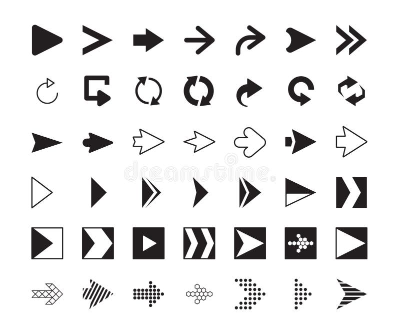 Right Arrows. Click Next Direction Symbols Digital Applicant Icons Computer Vector Graphic ...