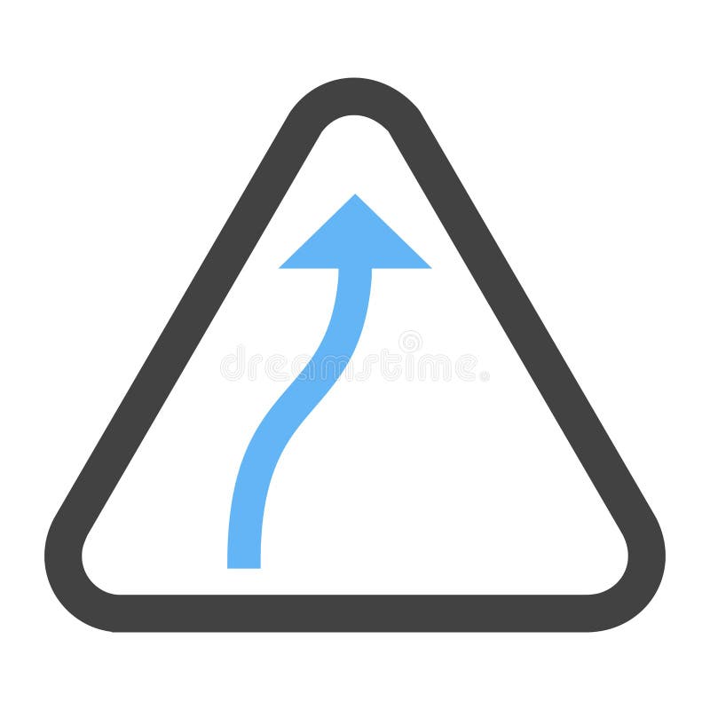 Bend Icon. Linear Vector Illustration from Traffic Signs Collection ...