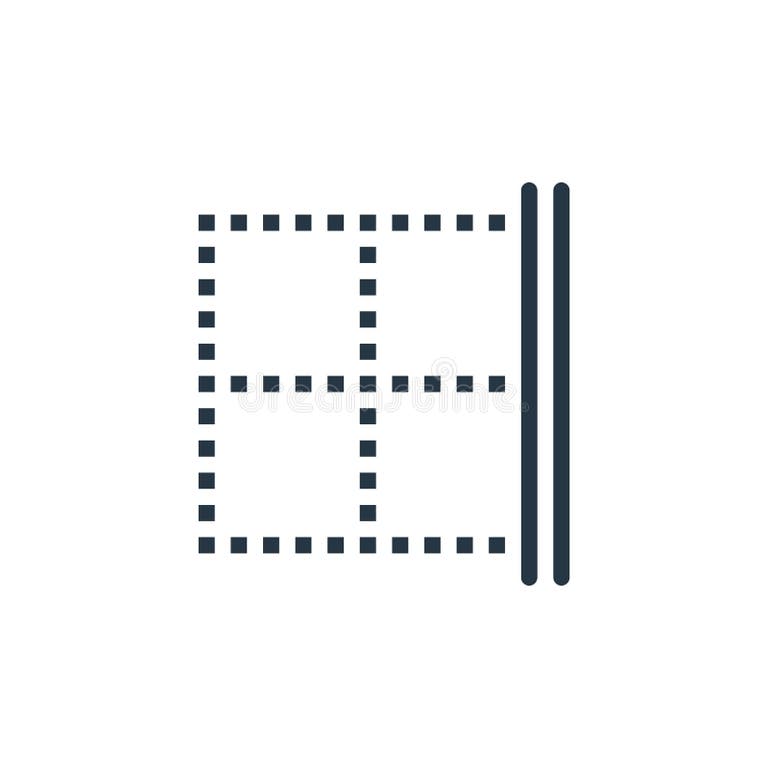 Right Border Icon Vector from Spreadsheet Concept. Thin Line ...