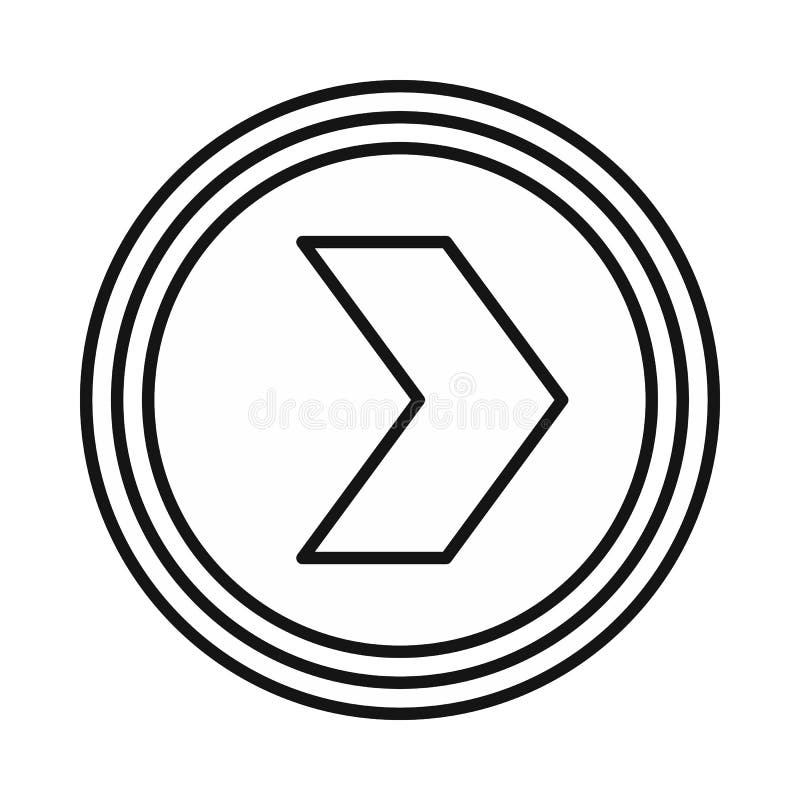 Right Button Icon, Outline Style Stock Vector - Illustration of ...
