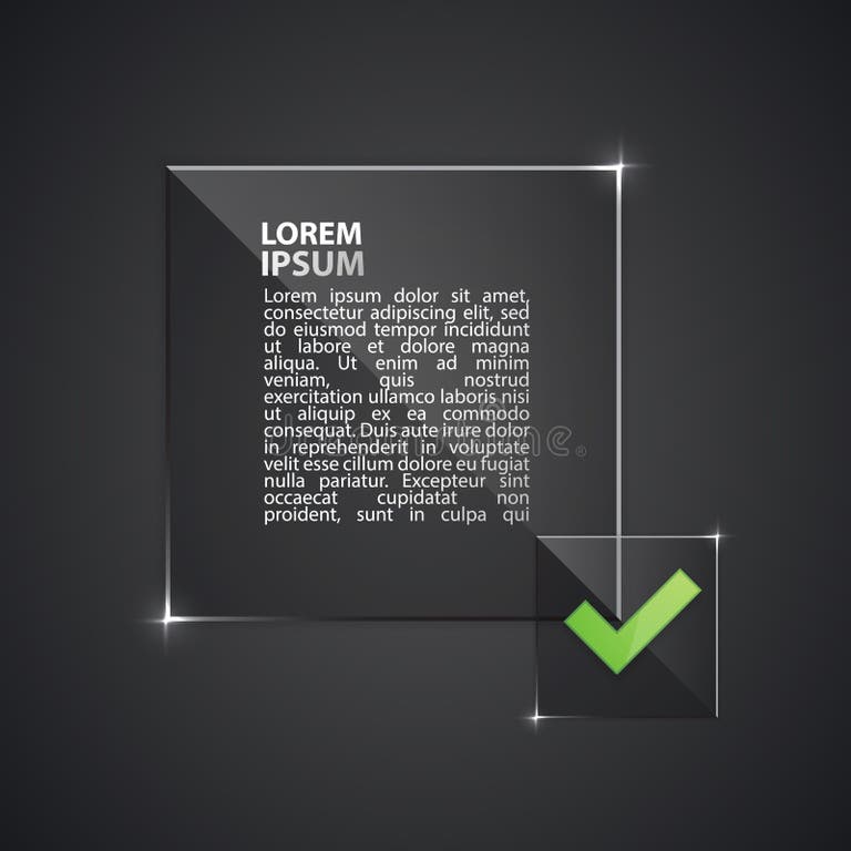 Right Check Mark on Glass Substrate Stock Vector - Illustration of ...