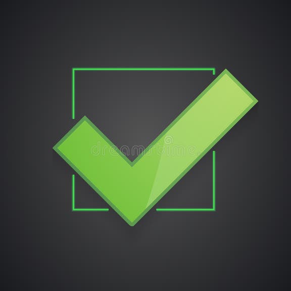 Right Check Mark on Glass Substrate Stock Vector - Illustration of ...