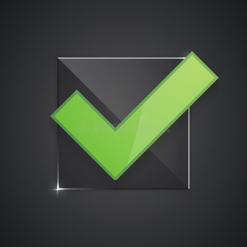 Right Check Mark on Glass Substrate Stock Vector - Illustration of ...