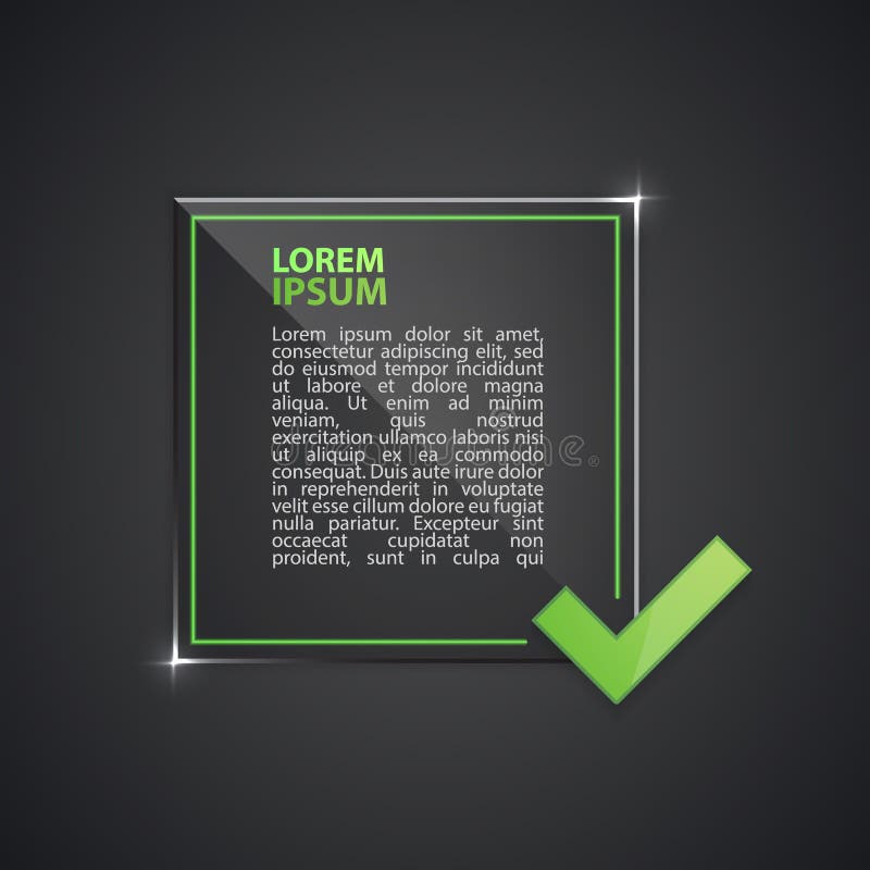 Right Check Mark on Glass Substrate Stock Vector - Illustration of ...