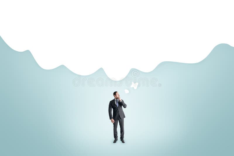 Right Choice, Decision and Solution Concept with Businessman Looking Up ...