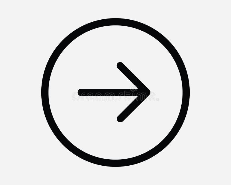 Right Circular Arrow Pointer East Point Pointing Circle Round Button Next Forward Swipe Cursor ...