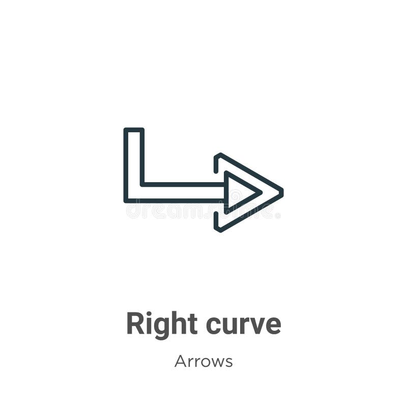 Right Curve Sign Icon in Filled, Thin Line, Outline and Stroke Style ...