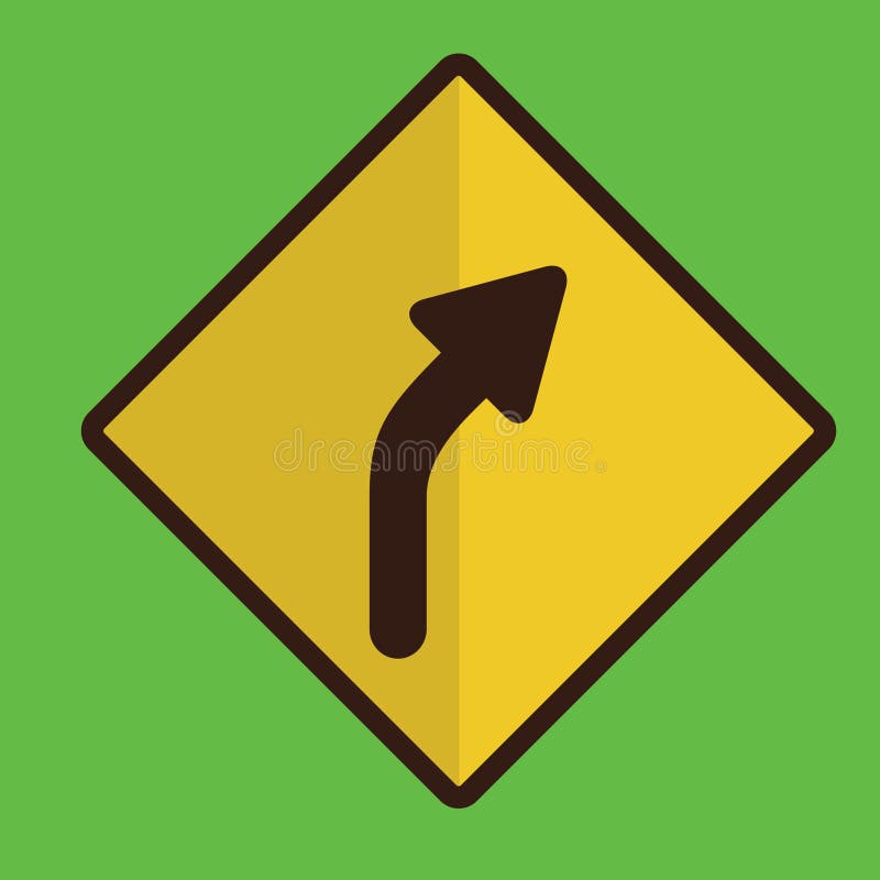 Right Curve Sign. Vector Illustration Decorative Design Stock Vector ...