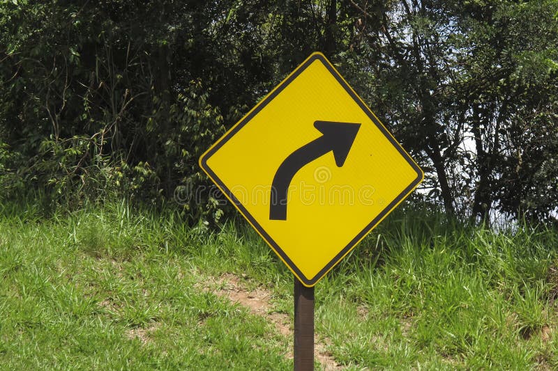 Right Curve Symbol Sign - Sharp Turn Sign Stock Photo - Image of danger ...