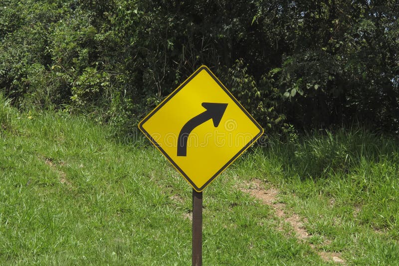 Right Curve Symbol Sign - Sharp Turn Sign Stock Photo - Image of right ...