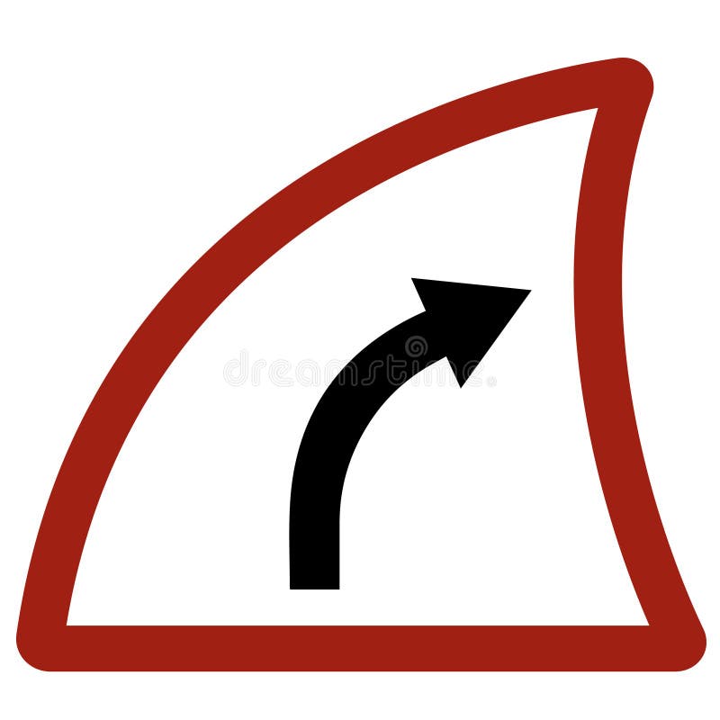 Right curve turn road stock vector. Illustration of simple - 136620827