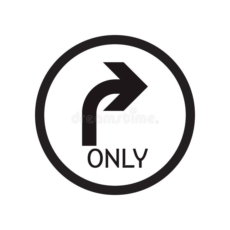 Right Direction Icon Vector Sign and Symbol Isolated on White ...