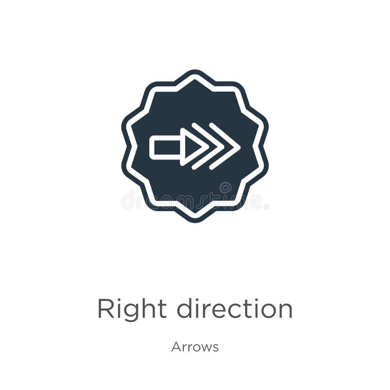 Right Direction Icon Vector. Trendy Flat Right Direction Icon from ...