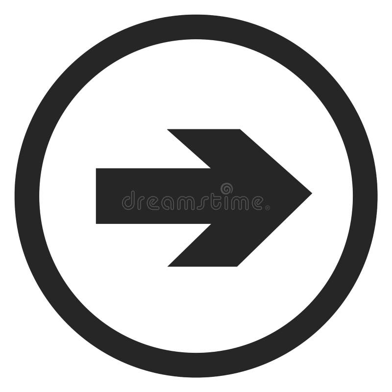 Right Direction Pointer. Black Arrow Round Sign Stock Vector ...