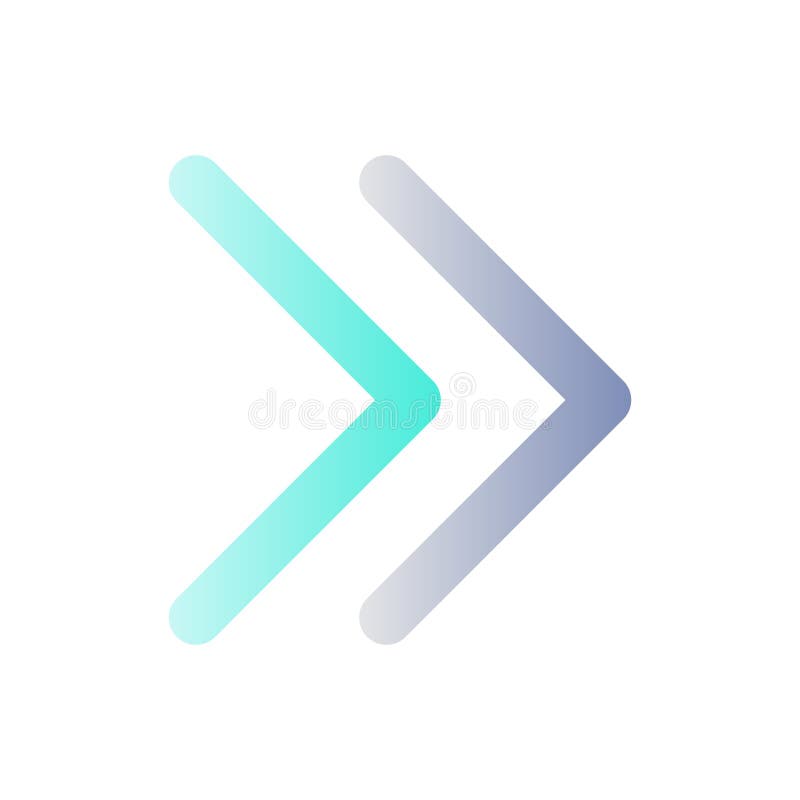 Right Double Arrow Flat Gradient Color Ui Icon Stock Vector ...