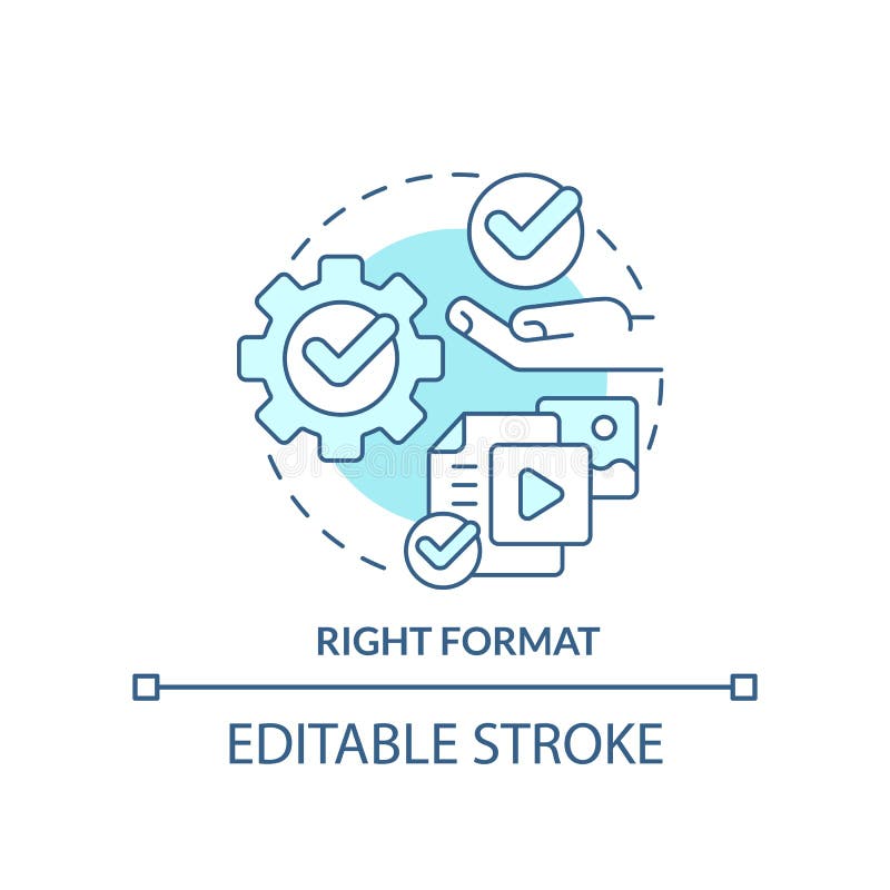 Right Format Turquoise Concept Icon Stock Vector - Illustration of ...