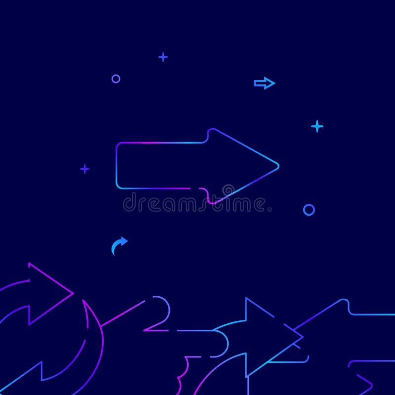 Right Forward Arrow Gradient Line Icon, Vector Illustration Stock ...