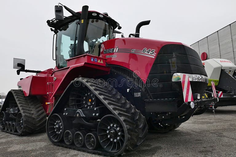 Right Front View of Modern Massive Crawler Tractor Case Quadtrac 645 ...