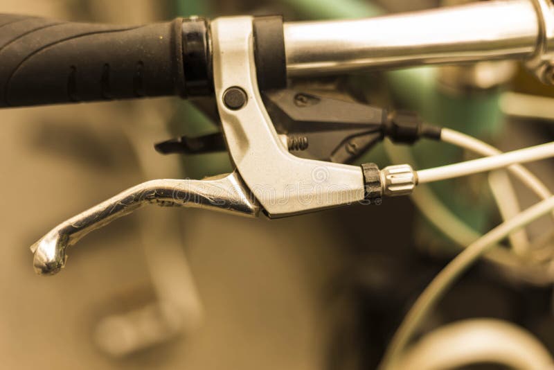 Right Hand Bicycle Brake Model Old. Stock Image - Image of hand ...