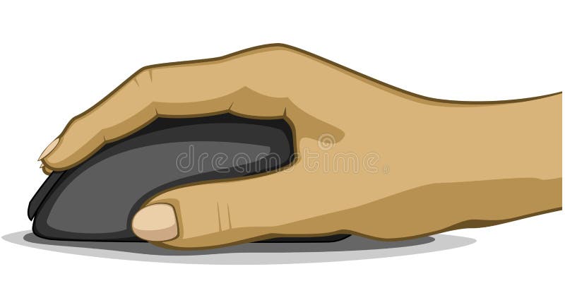 Right Hand on the Computer Mouse, Isolated Stock Illustration ...