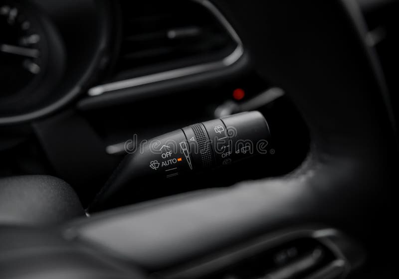 Control Stalk with Windscreen Car Wiper Controls. Stock Image - Image ...