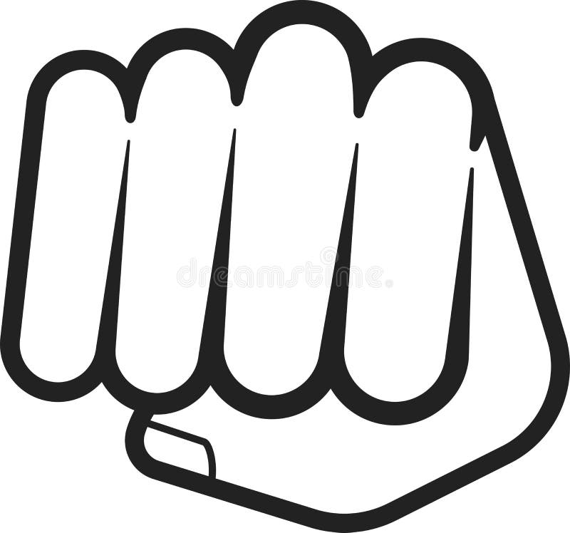 Right Hand Fist. Front Point of View Stock Illustration - Illustration ...