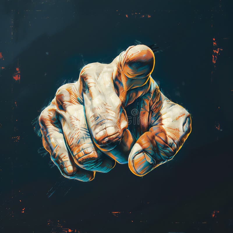 Right Hand Pointing Forward Gesture Stock Illustration - Illustration ...