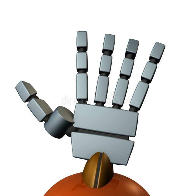 Right Hand of the Robot. Showing the Back of the Hand Stock ...