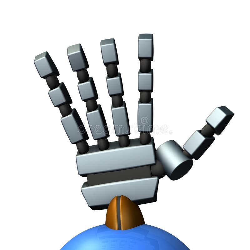 The Right Hand Of A Robot. It Is Spreading The Palm. Stock Illustration ...