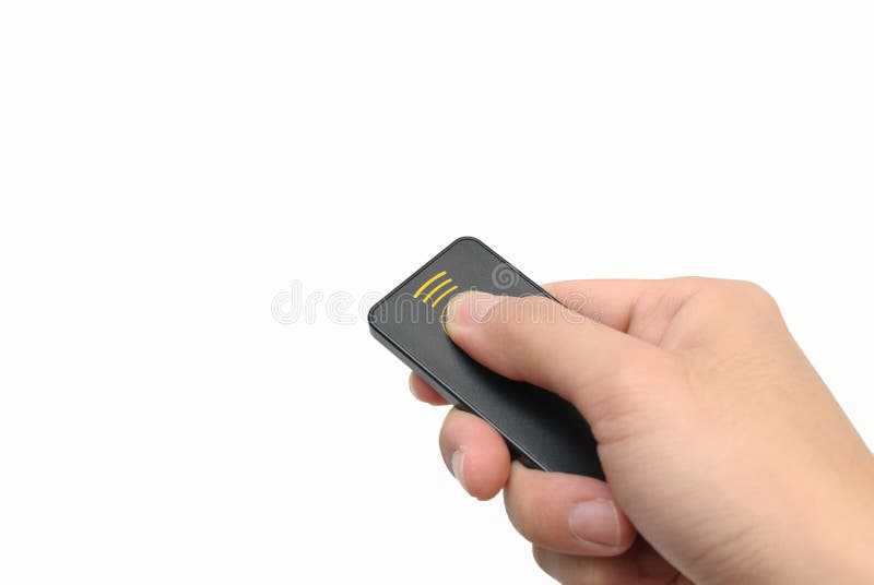 Man Using Remote Control in Front of Television Stock Image - Image of ...