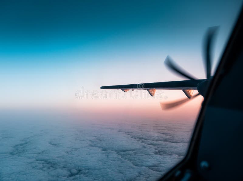 Right Hand View of a Propeller Aircraft Stock Image - Image of ...