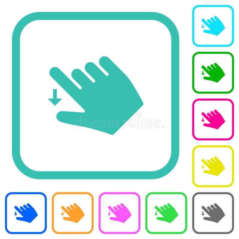 Right Handed Move Down Gesture Vivid Colored Flat Icons Stock Vector ...