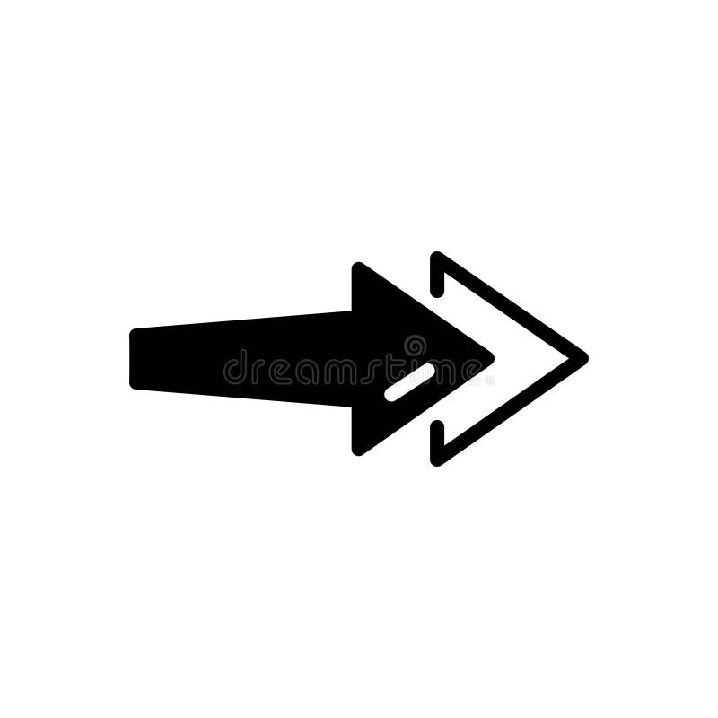 Black Solid Icon for Right, Arrow and Direction Stock Illustration ...