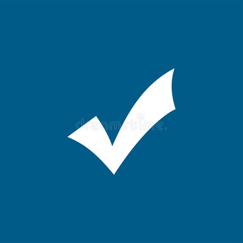 Right Icon on Blue Background. Blue Flat Style Vector Illustration ...