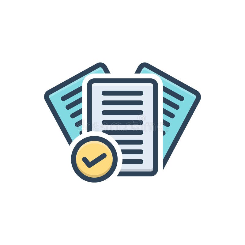 Color Illustration Icon for Right, Correct and Mark Stock Illustration ...