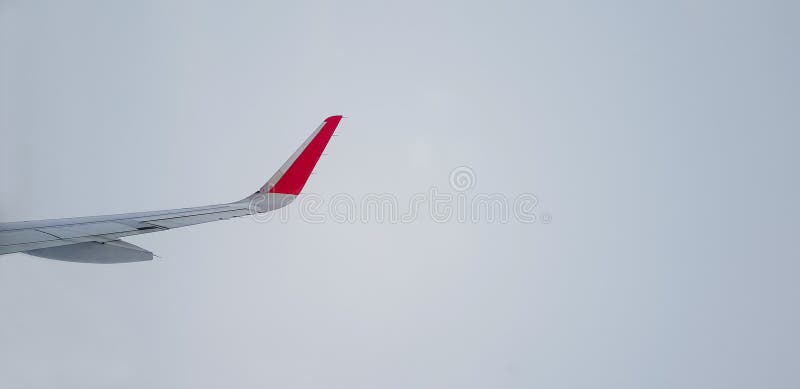 Right Jet Plane Wing in Mist that Make the Turbulence Stock Photo ...