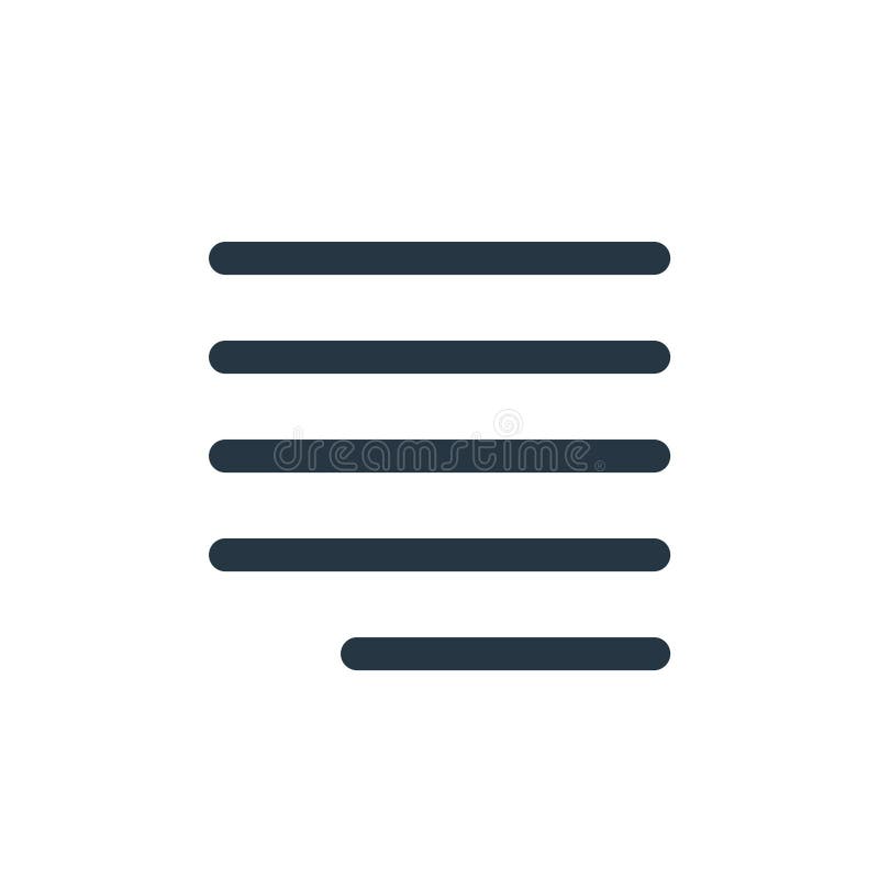 Right Justification Icon Vector from Text Editor Concept. Thin Line ...