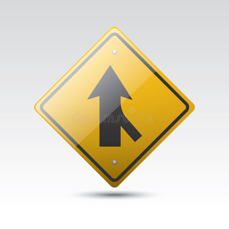Right Lane Merge Sign. Vector Illustration Decorative Design Stock ...