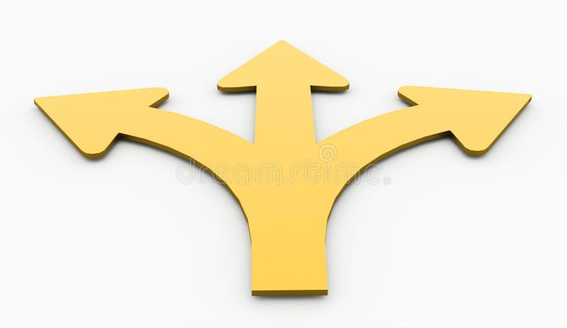 Right and Left Curve Arrow Rendered Isolated Stock Illustration ...