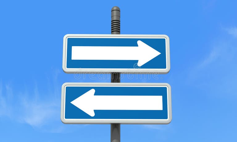 Right or Left Directional Signpost Stock Illustration - Illustration of ...