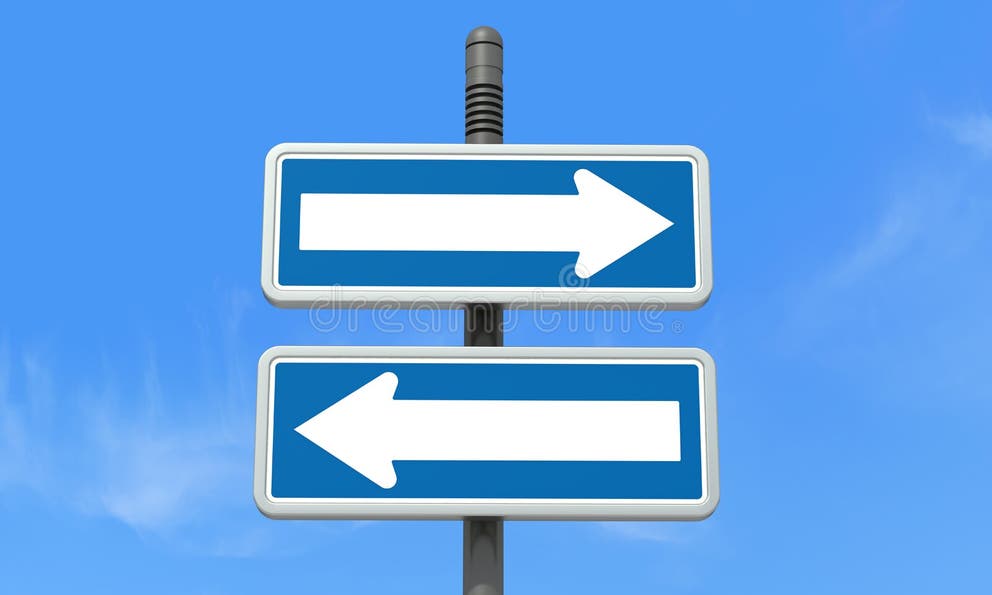 Right or Left Directional Signpost Stock Illustration - Illustration of ...