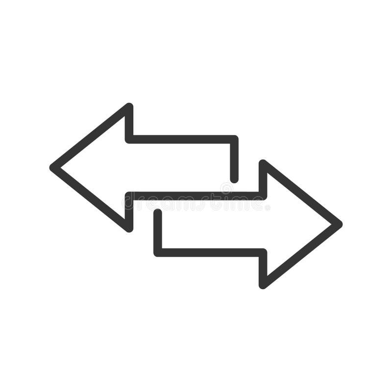 Right and Left Linear Arrows. Vector Arrows Stock Illustration ...