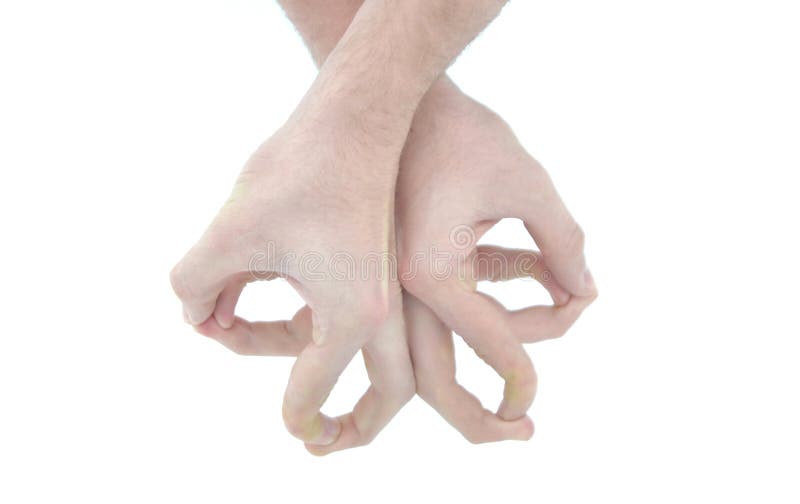 Right and Left Male Hand, the Fingers of Which Depict a Pattern on a ...