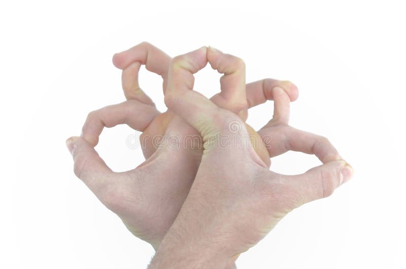 Right and Left Male Hand, the Fingers of Which Depict a Pattern on a ...