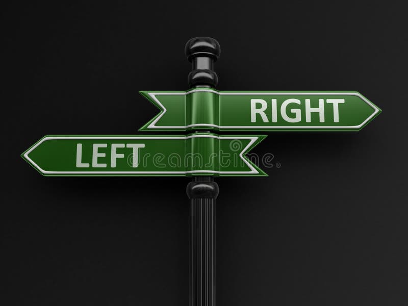 Right and Left Pointers on Signpost Stock Illustration - Illustration ...