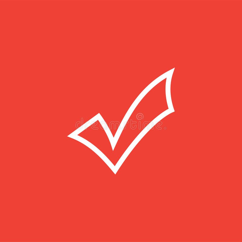 Right Line Con on Red Background. Red Flat Style Vector Illustration ...