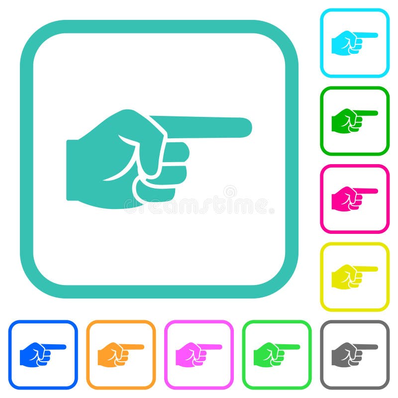 Right Pointing Hand Solid Vivid Colored Flat Icons Stock Vector ...