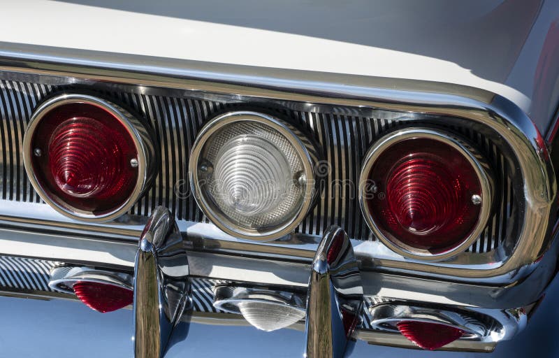 Right Rear Tail Light Section of 60s Classic Car Stock Image - Image of ...