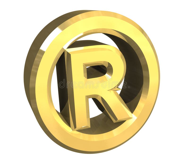 Right Reserved Symbol in Gold - 3d Stock Illustration - Illustration of ...